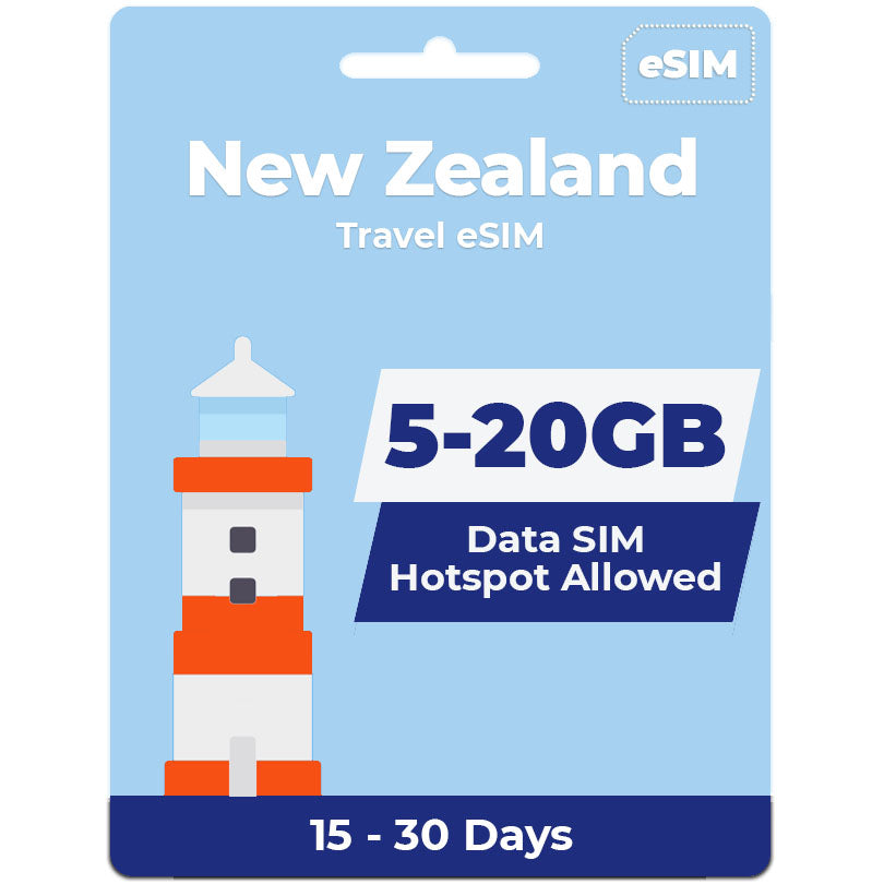 New Zealand eSIM for Tourists Up to 20GB Data