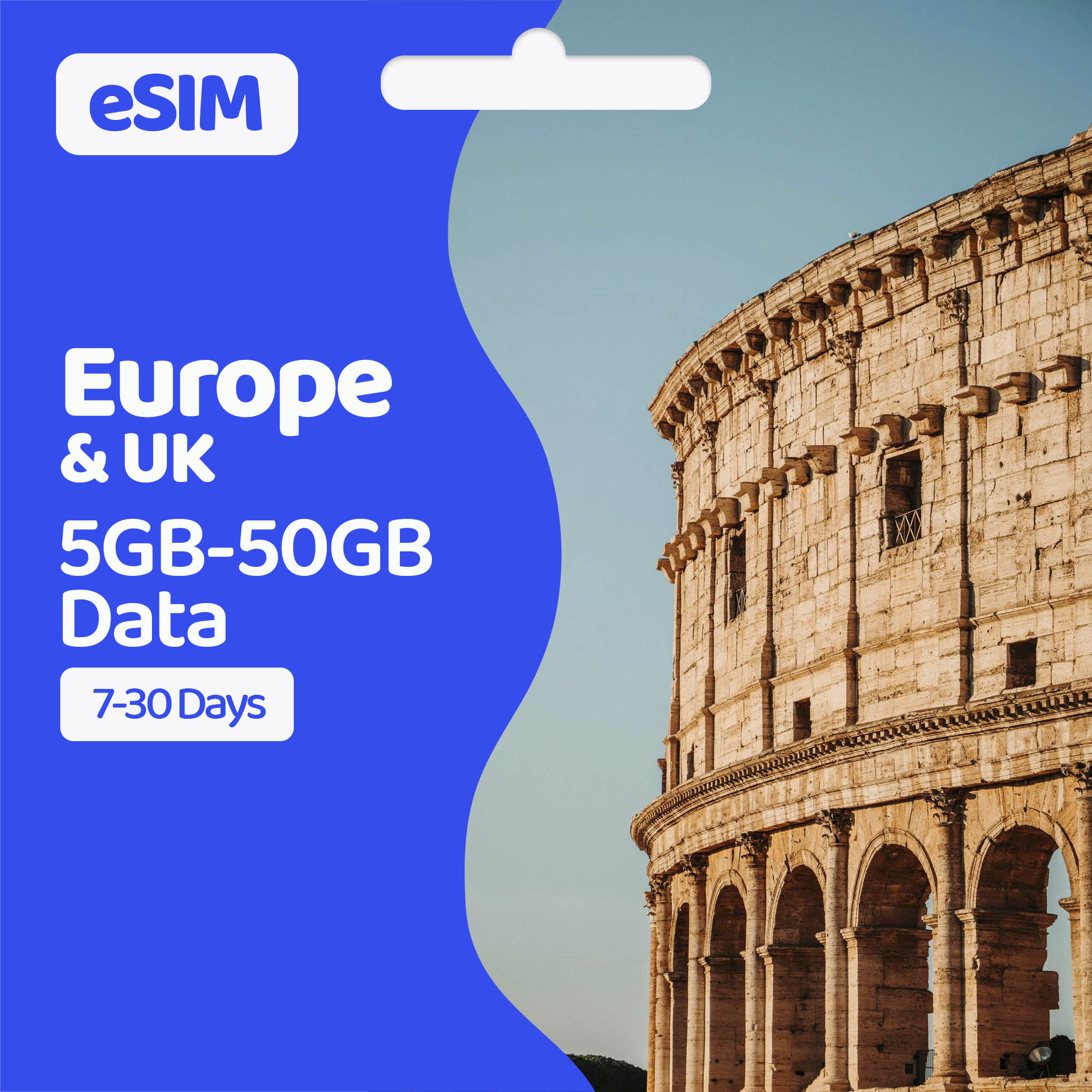 Europe eSIM for Tourists Up to 50GB Data – Prepaid SIMs