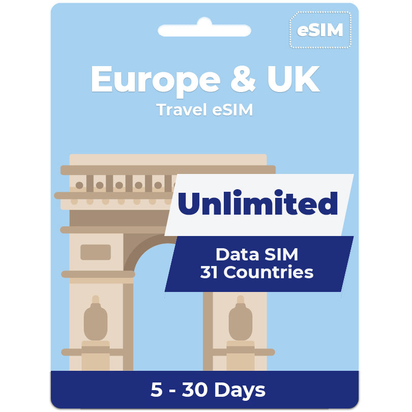 eSIMs for Europe and UK holiday