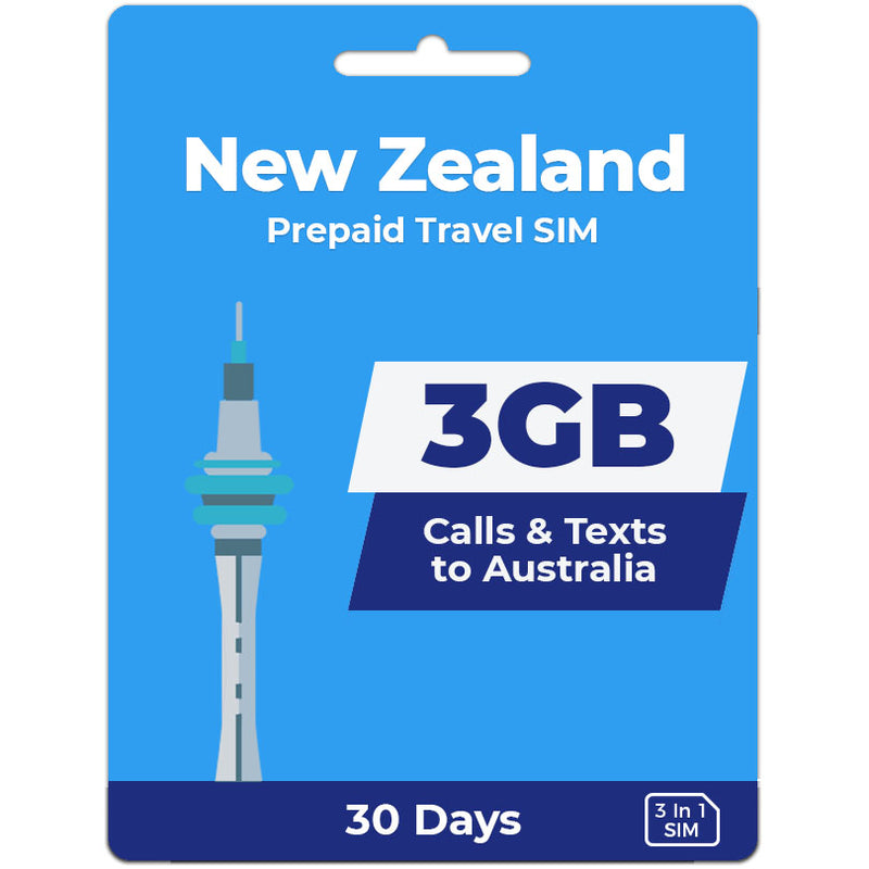 New Zealand Travel SIM Card | Valid for 30 Days | 3GB Data