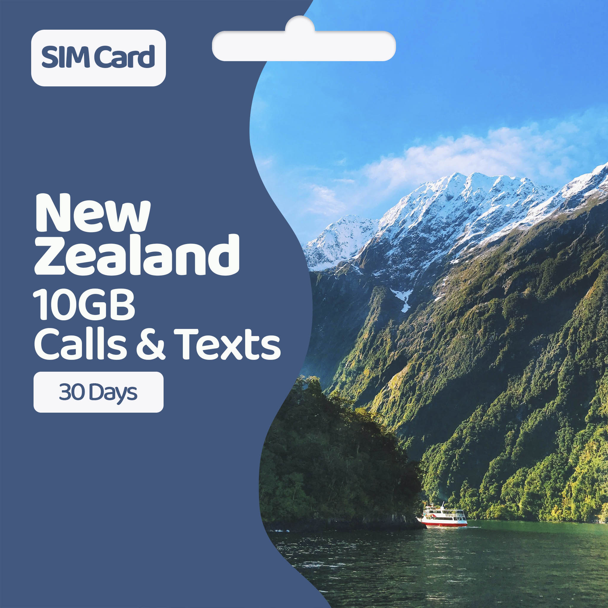 New Zealand Travel SIM Card | Valid for 30 Days | 10GB Data – Prepaid SIMs
