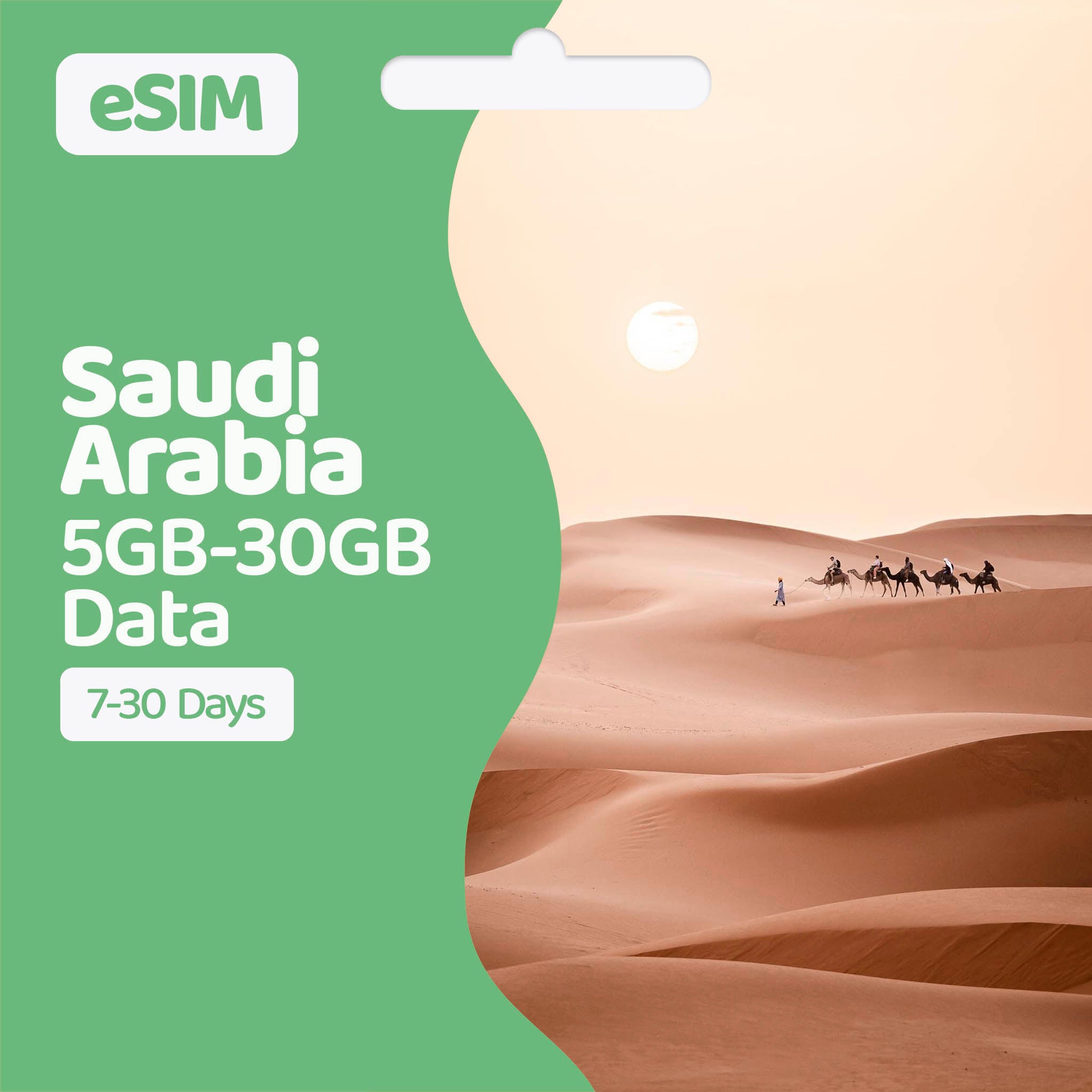 Saudi Arabia eSIM for Tourists Up to 30GB Data – Prepaid SIMs