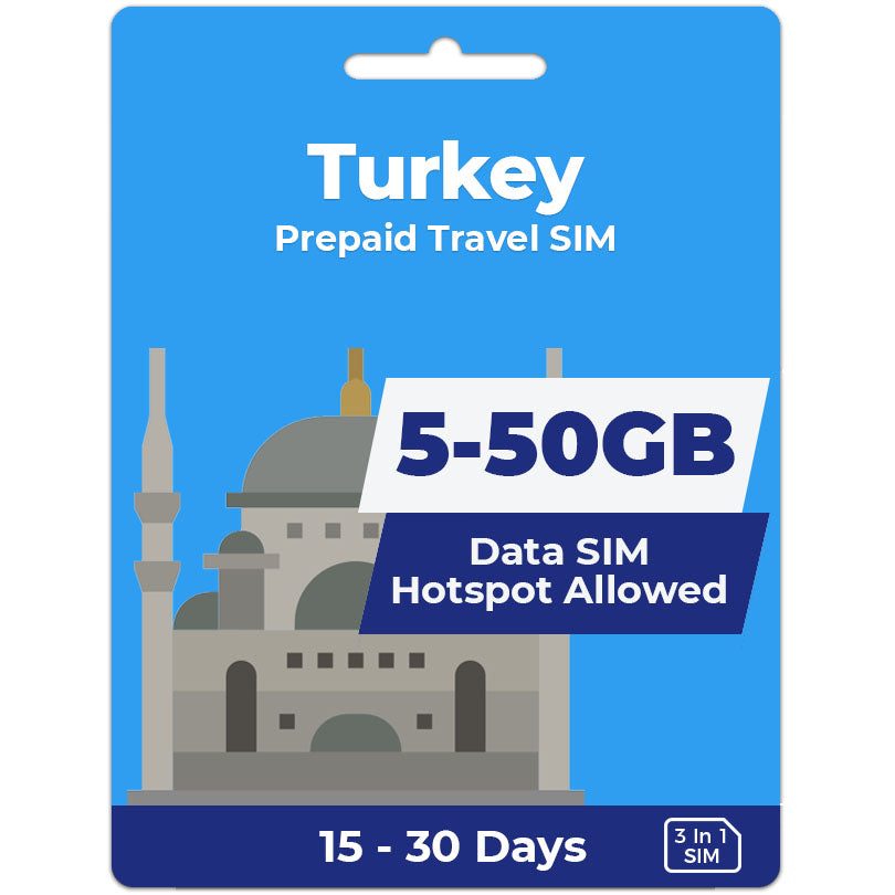 Turkey Data SIM | 5GB-50GB Data
